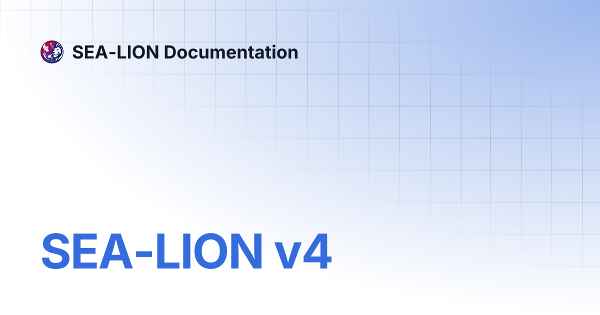 SEA-LION v4 | SEA-LION Documentation